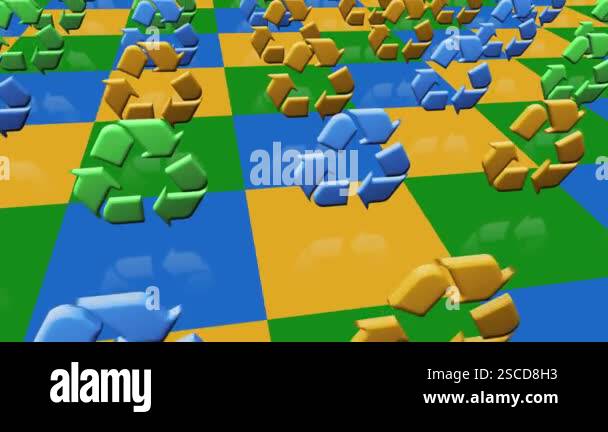 Recycling ecology environment and waste segregation multiple 3d symbol ...