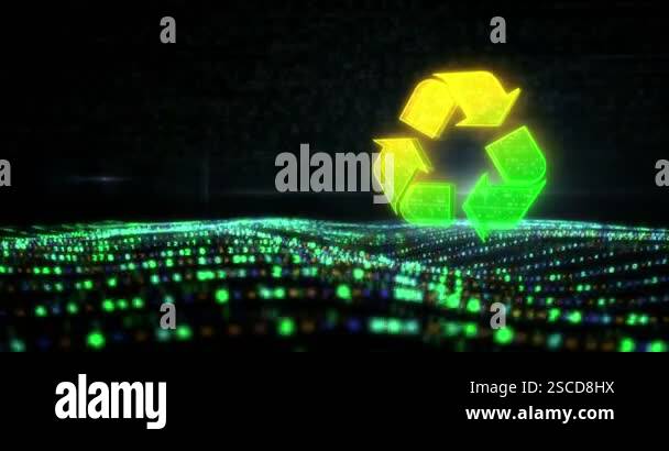 Recycling ecology environment and waste segregation symbol on digital ...