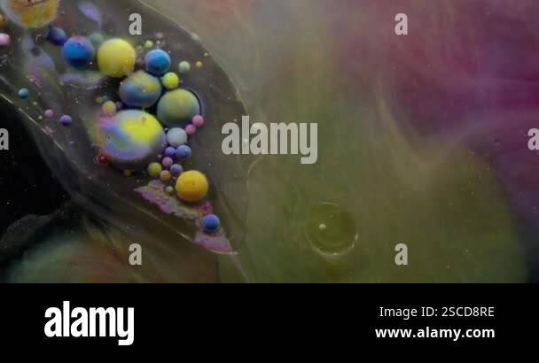 Marble oil drop. Smoke fluid. Large transparent spot paint gel bubbles ...