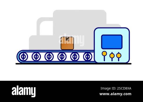 Animation of A modern automated conveyor system in a factory ...