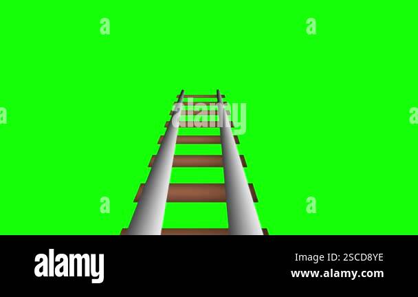 Animation of A set of railway tracks extending into the distance ...