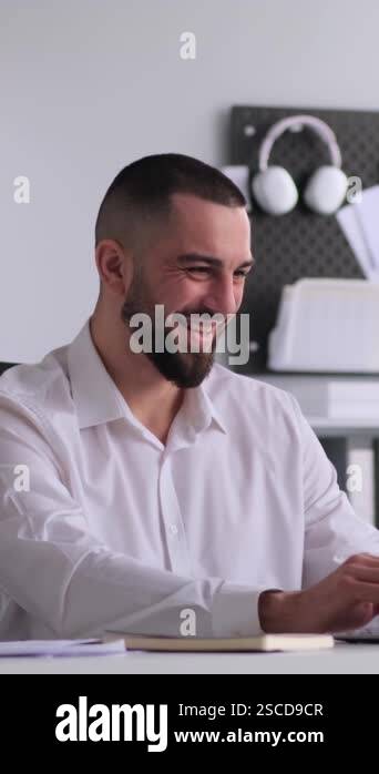 Astonished and overwhelmed male Caucasian middle aged freelancer ...