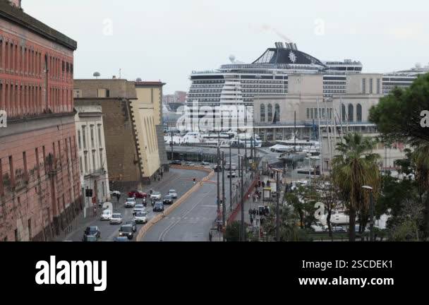 Naples, Italy - October 11, 2024: Vehicle traffic in the port area ...