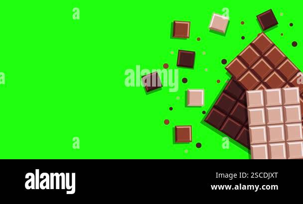 Chocolate bars animation. Realistic Chocolate Bar with Pieces. Milk ...