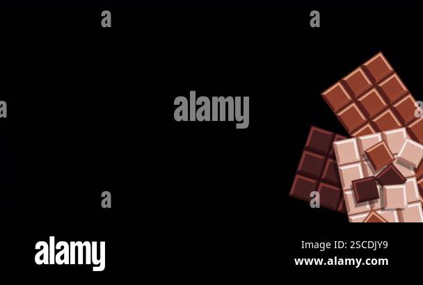 Chocolate bars animation. Realistic Chocolate Bar with Pieces. Milk ...