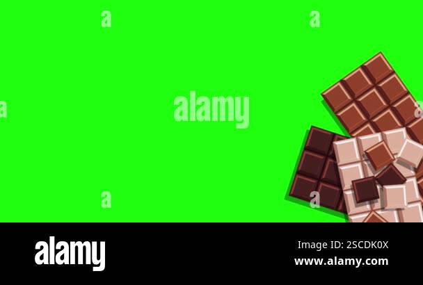 Chocolate bars animation. Realistic Chocolate Bar with Pieces. Milk ...