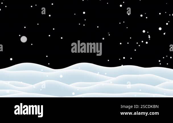Winter background animation. Falling snow with snowflakes. Snow ...