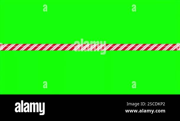 Candy cane line with red and white striped animation. Seamless line ...