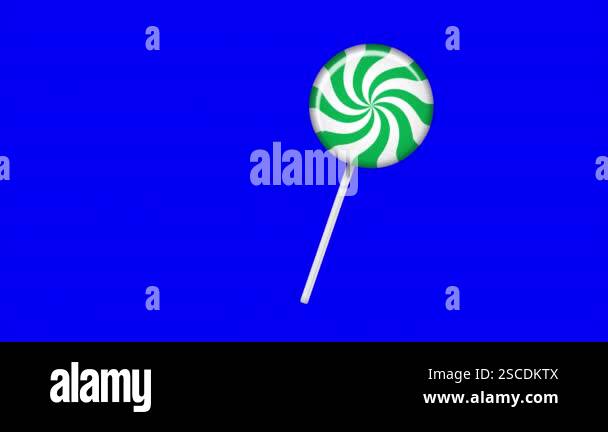 Lollipop on stick animation. Striped twisted candy. Sweet candy ...