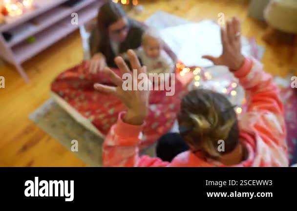 Joyful family celebrates together adorable Stock Videos & Footage - HD ...