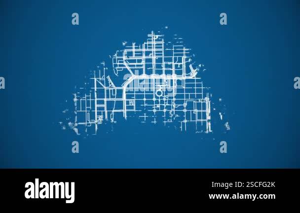 Ink reveal animation of Chicago city, Cook County, Illinois, United ...