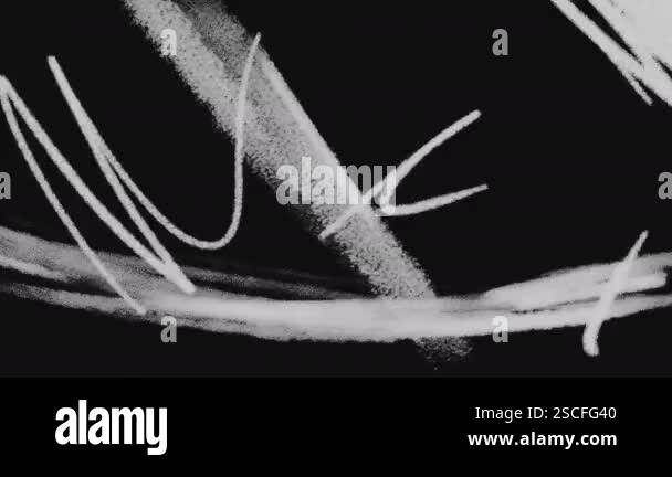 Monochromatic animation of white grunge pencil and brush doodle lines ...
