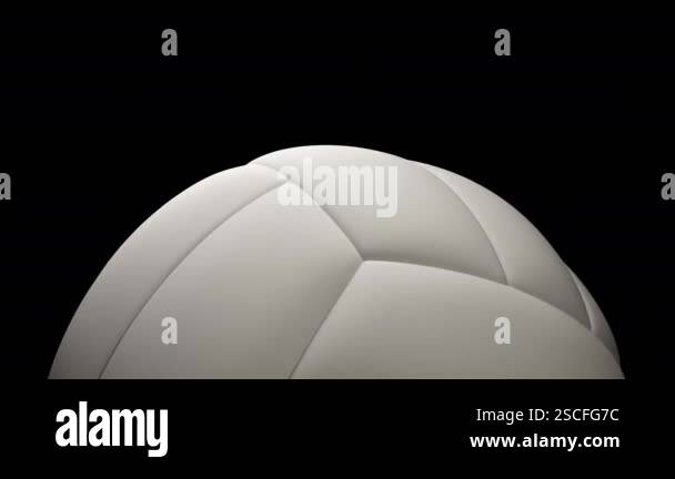 Volleyball ball rotating on transparent alpha channel. Point of view of ...