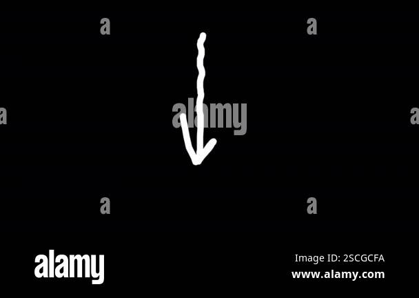 arrow hand drawn animation copy space for text. Hand drawn arrow alpha ...