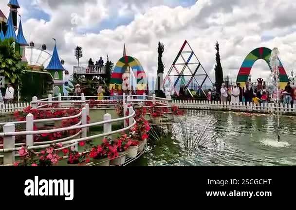 Taman Bunga Celosia atmosphere during holidays. Taman Bunga Celosia is ...