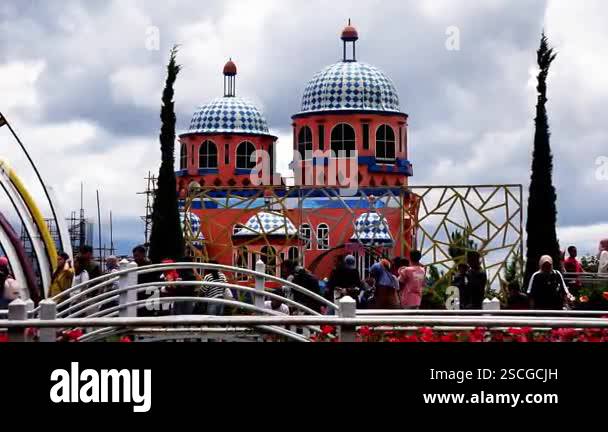 Taman Bunga Celosia atmosphere during holidays. Taman Bunga Celosia is ...