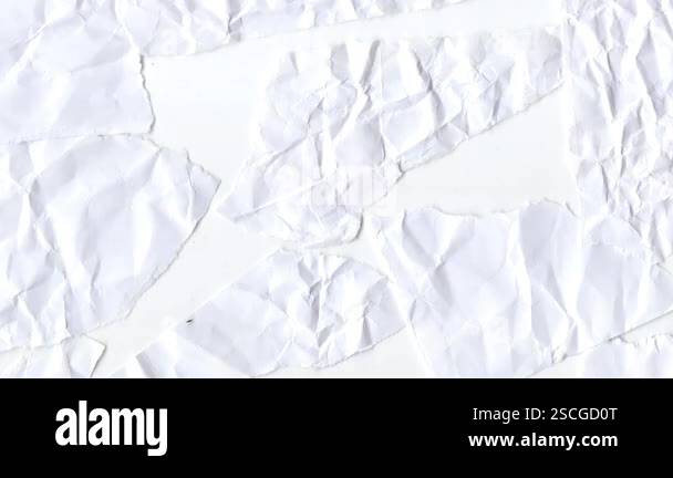 Crumpled Torn White Paper Texture Motion, Wrinkled & Ripped Paper ...
