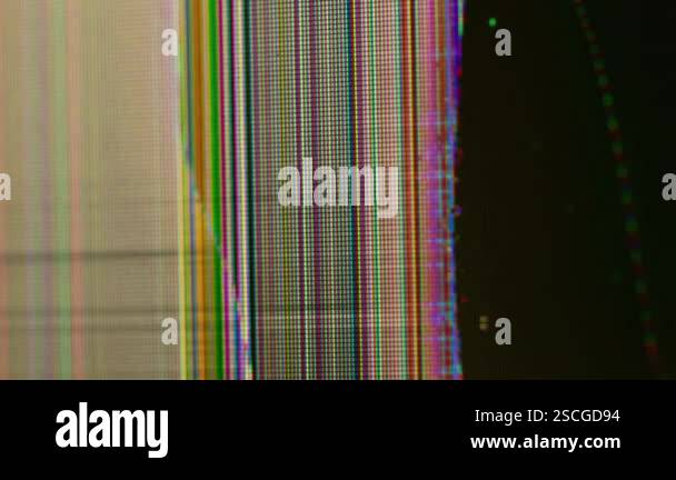 Pixel static. Broken LCD. Deformed glitch screen grunge television ...