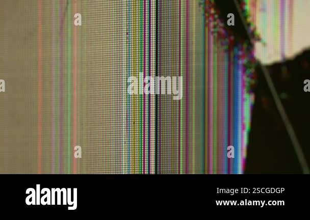 Analog static. Blurred texture. Overlay crack in glass digital surface ...