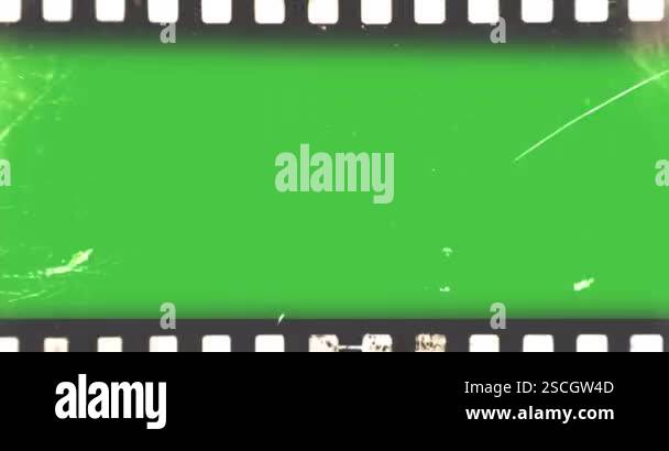 film strip transition, with chroma key green screen background, effect ...