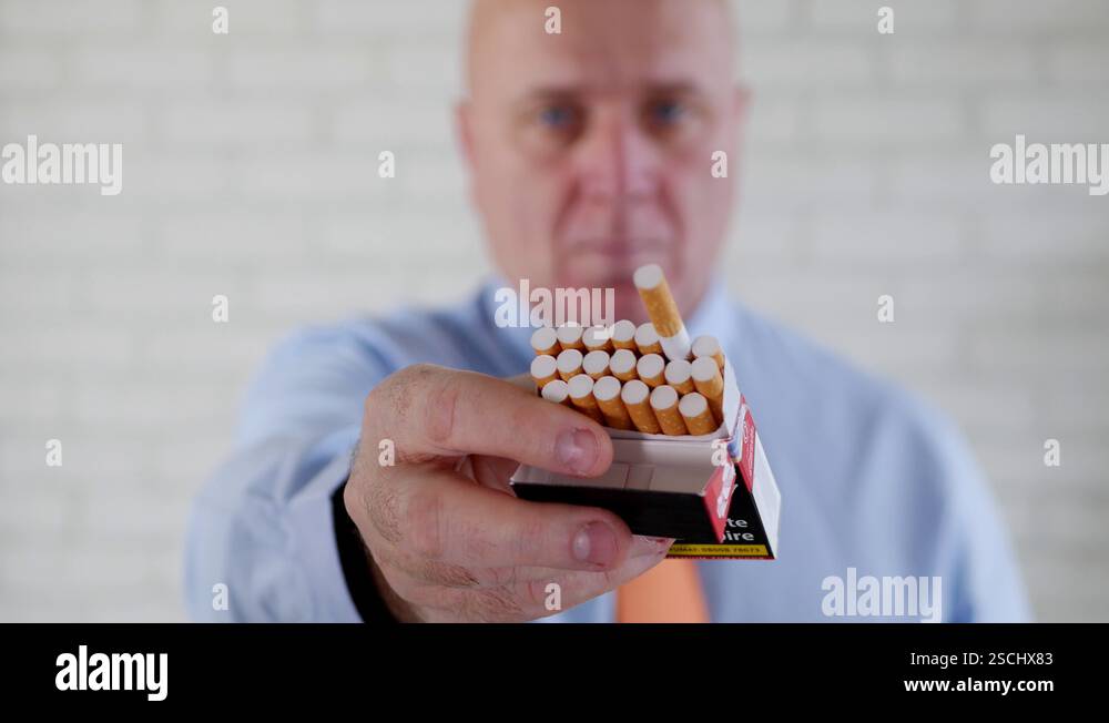 Businessperson Image Offering a Pack with Cigarettes in Anti Tobacco ...