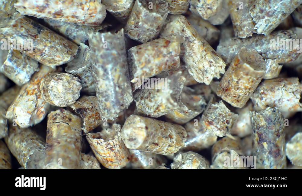 Wooden pellets closeup.recycling materials Stock Video Footage - Alamy