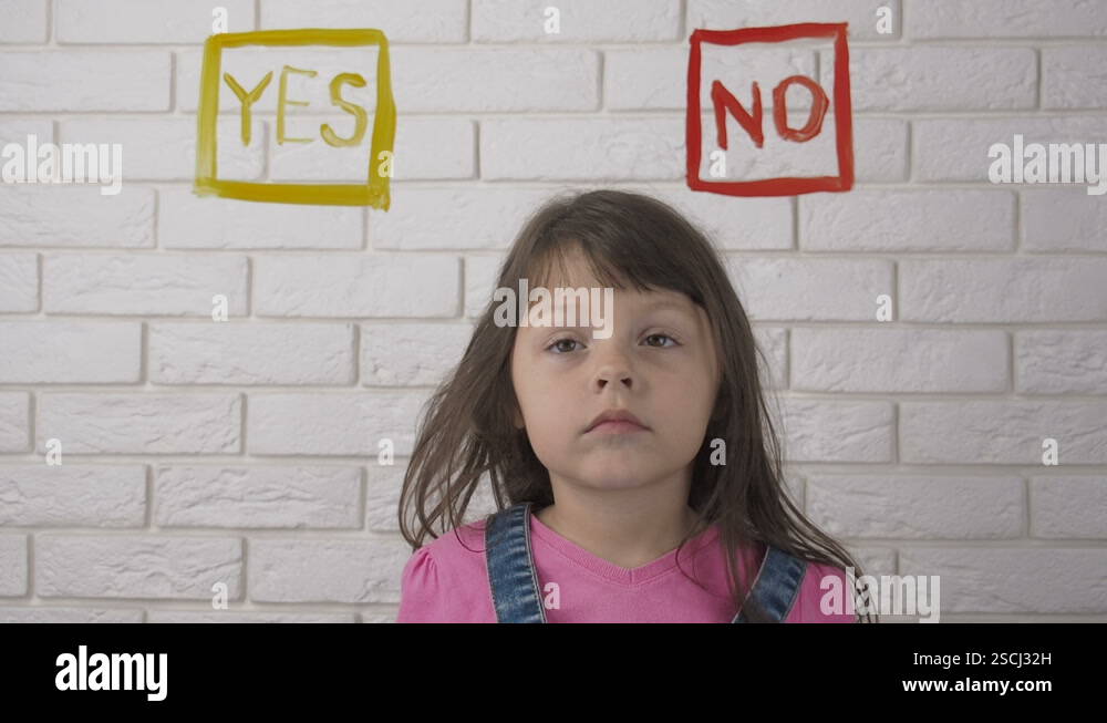 The child before the choice of yes or no Stock Video Footage - Alamy