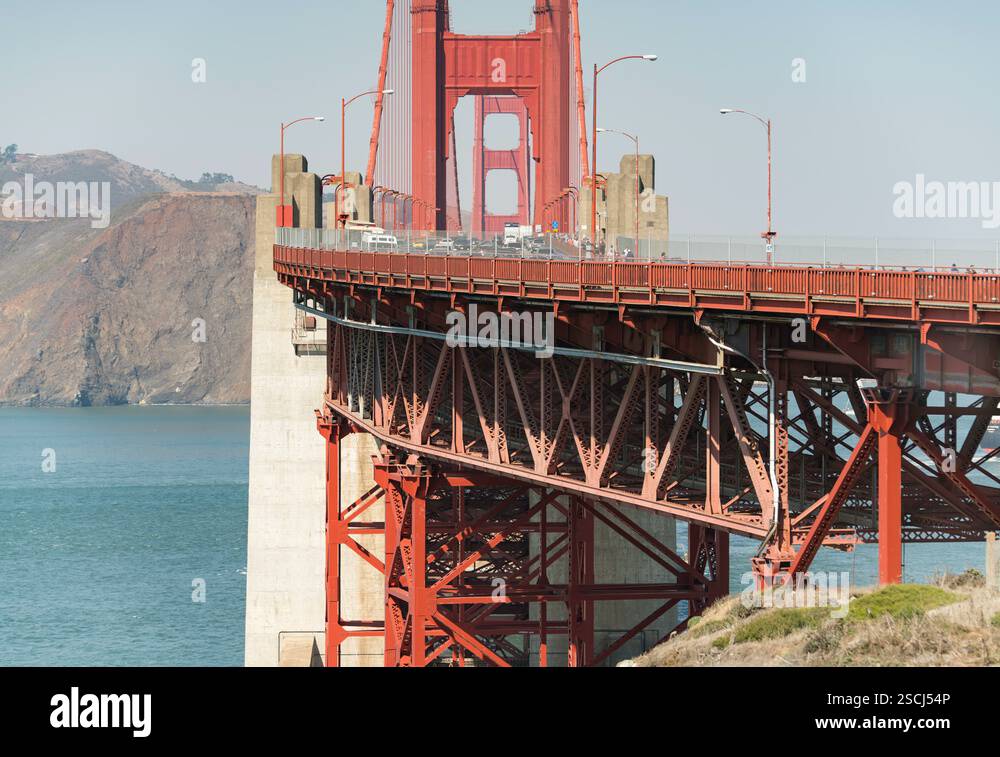 8K San Francisco Golden Gate Bridge Highway Traffic from South Full ...