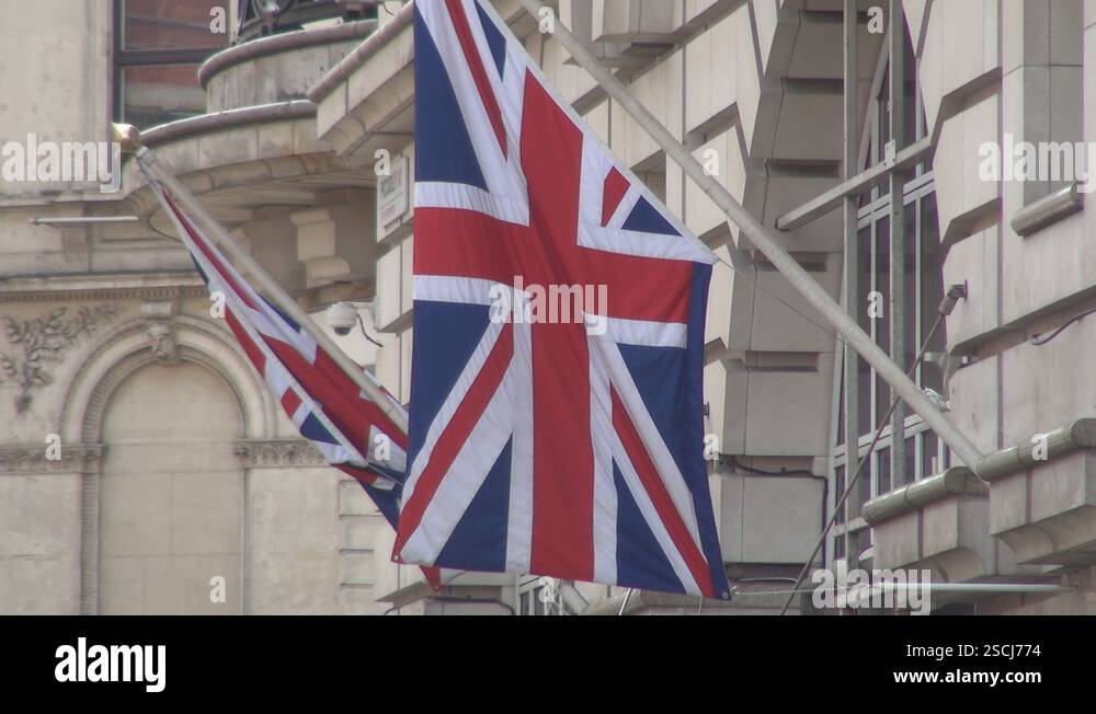 Great Britain Flag a National Symbol in Front of a Building in London ...