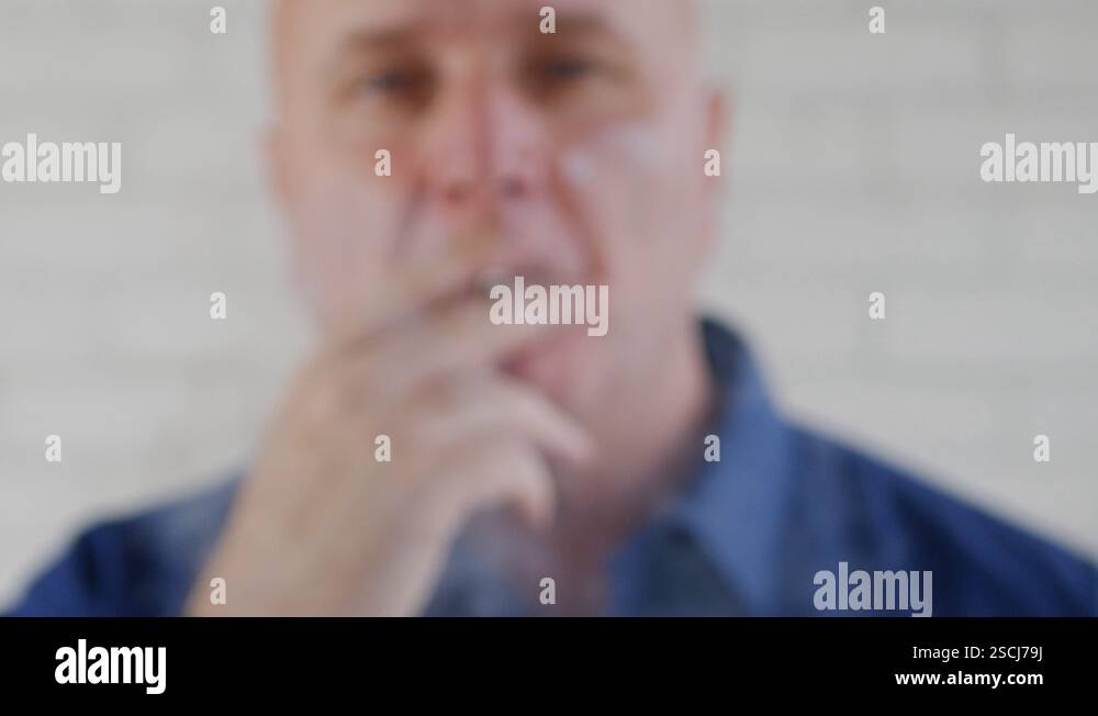 Image with a Man Smoking Making a Lot of Smoke and Offering a Lighted ...