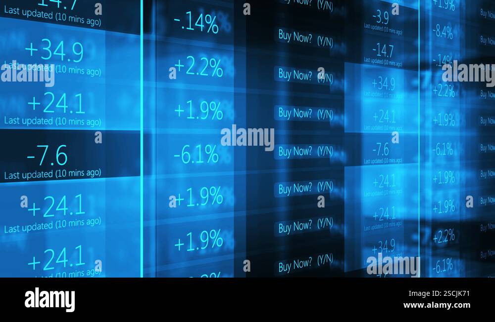 Blue Cinematic Stock Market Wall Street Ticker - V1 Stock Video Footage ...