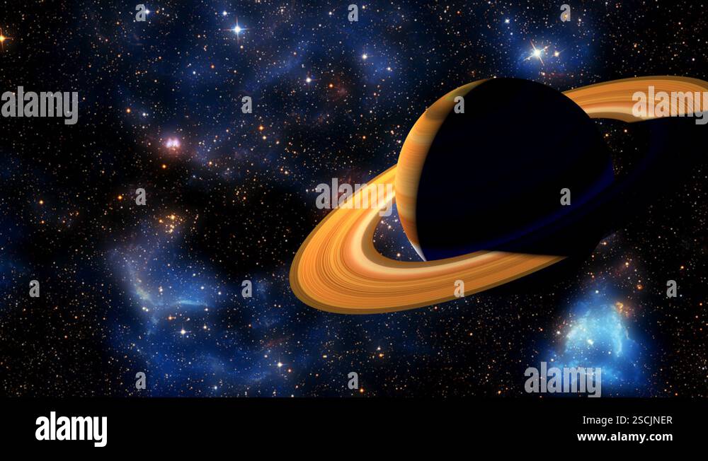 3D Animation of the Planet Saturn - Slow Push In Stock Video Footage ...