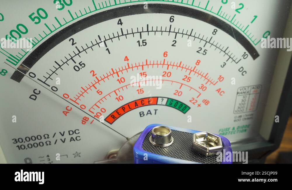 Battery testing with an electrical multimeter. Energy test Stock Video ...