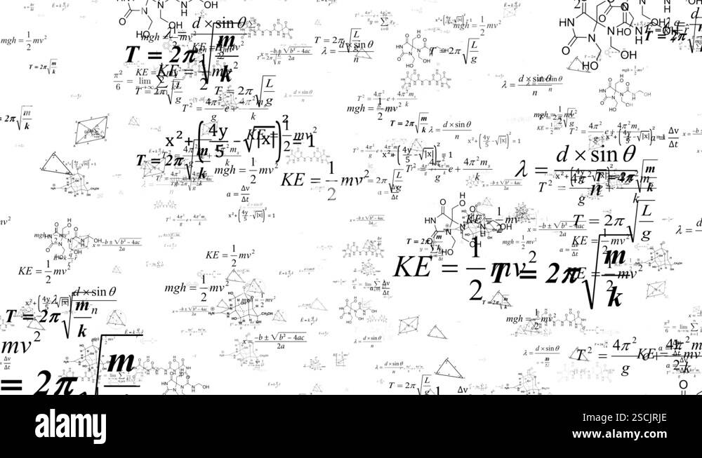 Formulas appear on a white background and fly to the camera.Math ...