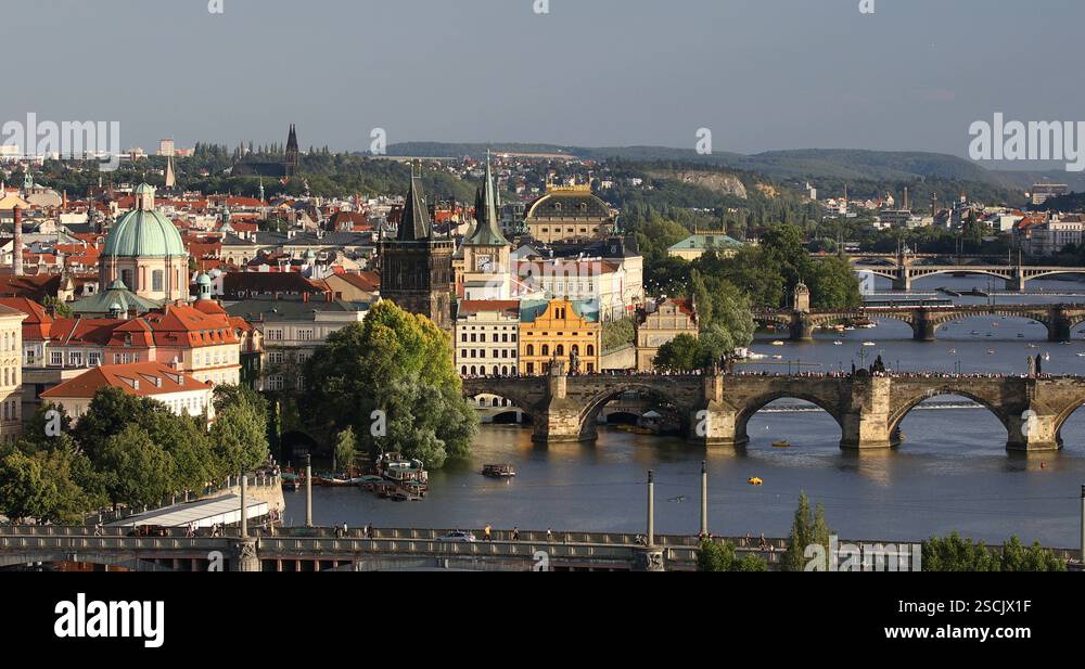 Famous Charles bridge in the sunset light, Charles bridge is one of the ...
