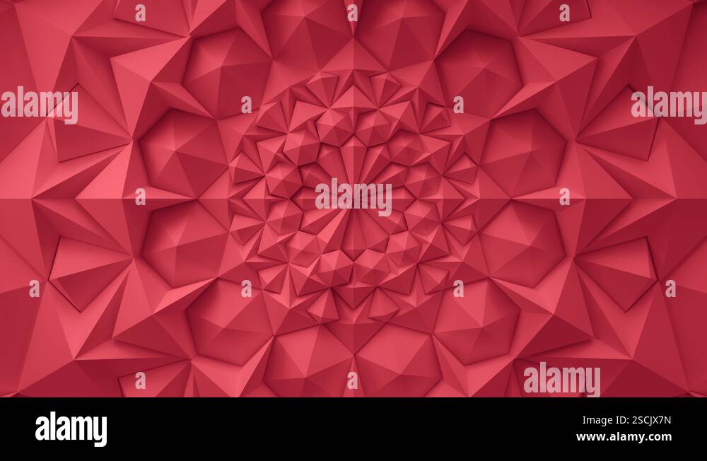 Red Fuchsia Geometric Triangle Wall waving background. Seamless Loop 4K ...