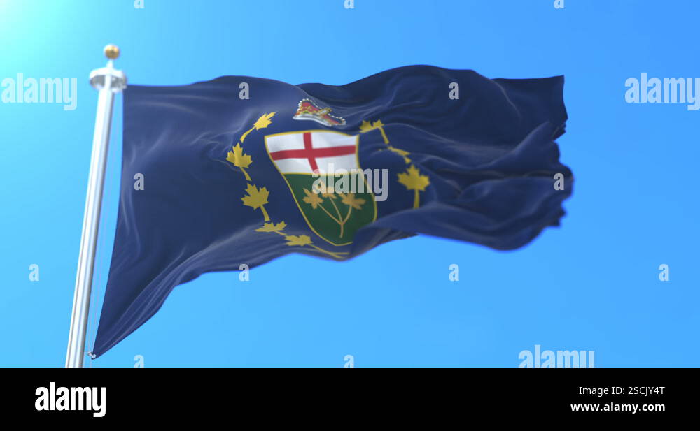 Flag of the Lieutenant Governor of Ontario, Canada. Loop Stock Video ...