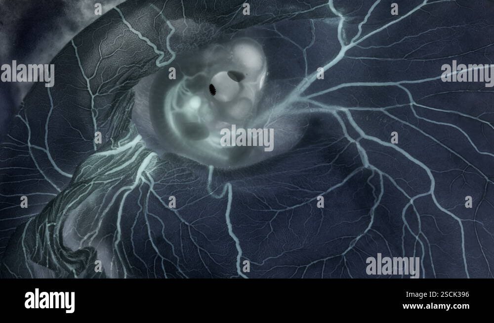 heartbeat and blood flow through the vessels of a chicken or quail ...
