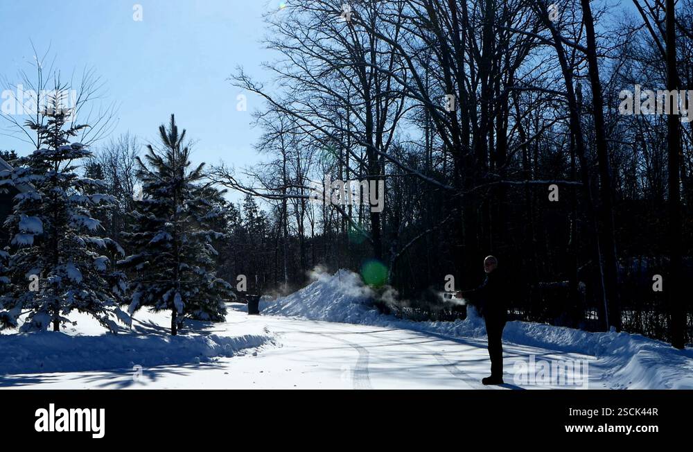 Man throws boiling water into minus 20 degree frigid winter air on ...