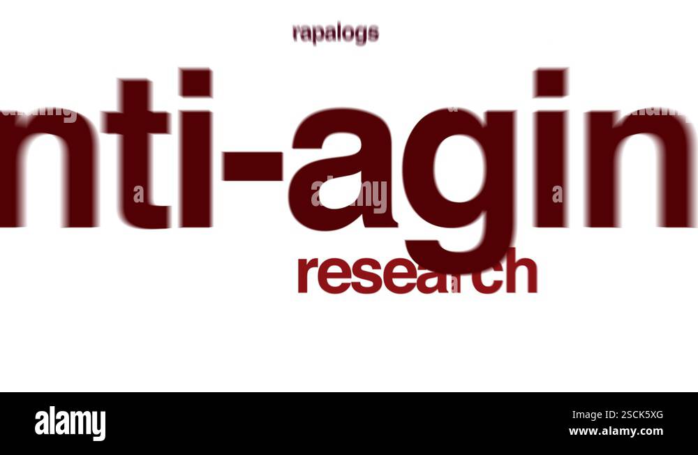 Anti aging marketing animated word cloud. Kinetic typography Stock ...