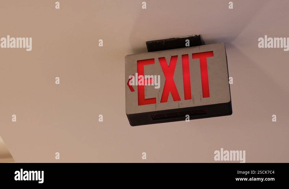 Motion of exit sign on roof with 4k resolution Stock Video Footage - Alamy