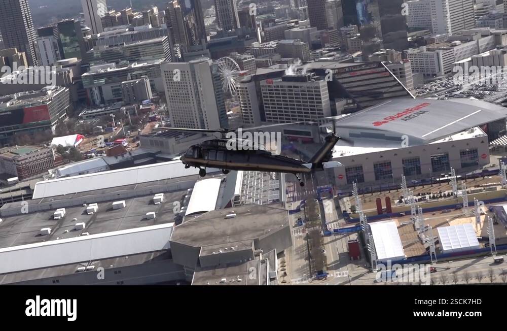 CBP UH-60 Black Hawk in flight over Mercedes Benz Stadium during Super ...