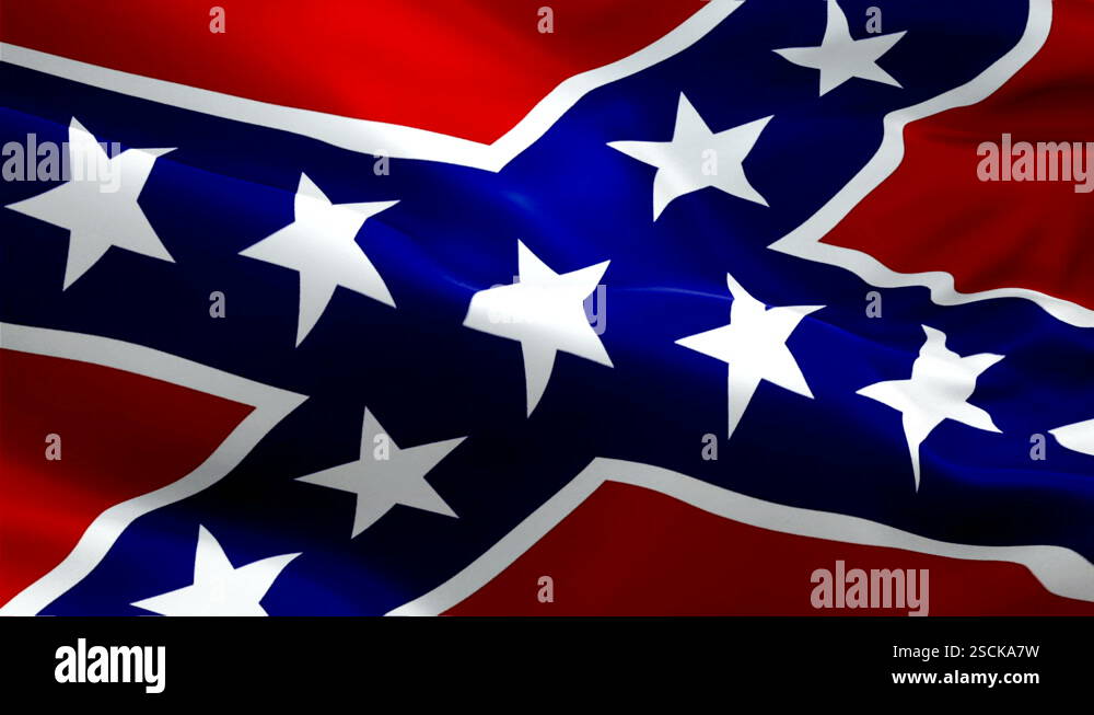 Dixie flag video waving in wind. Realistic Rebel Flag background ...
