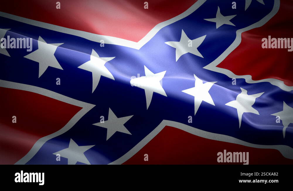 Confederate flag video waving in wind. Realistic Rebel Flag background ...