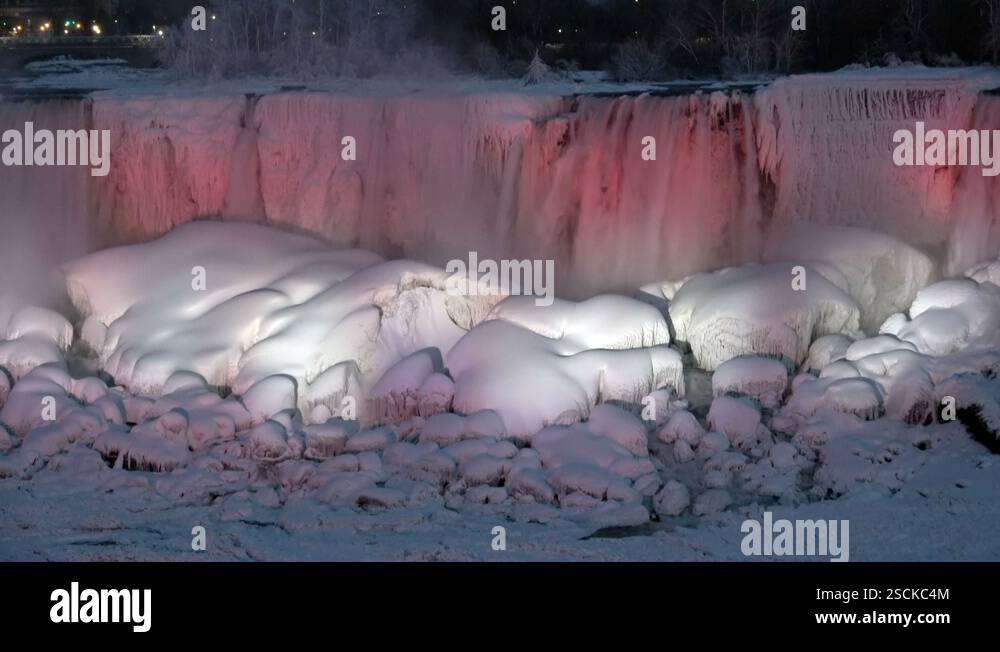American Falls and Niagara river frozen January 2019 Stock Video ...