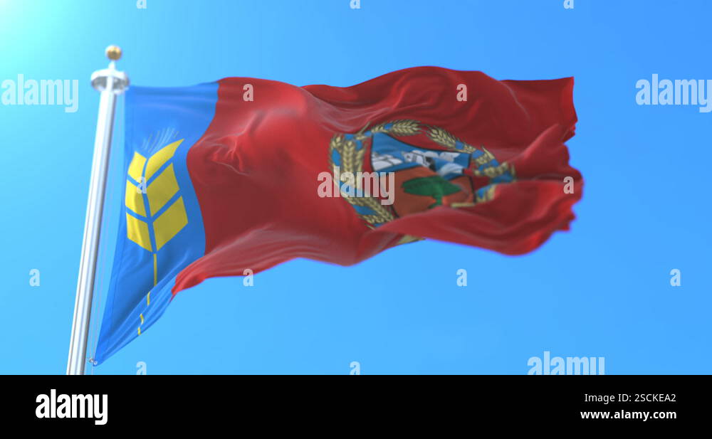 Flag of the russian federal subject of Altai Krai, Russia. Loop Stock ...