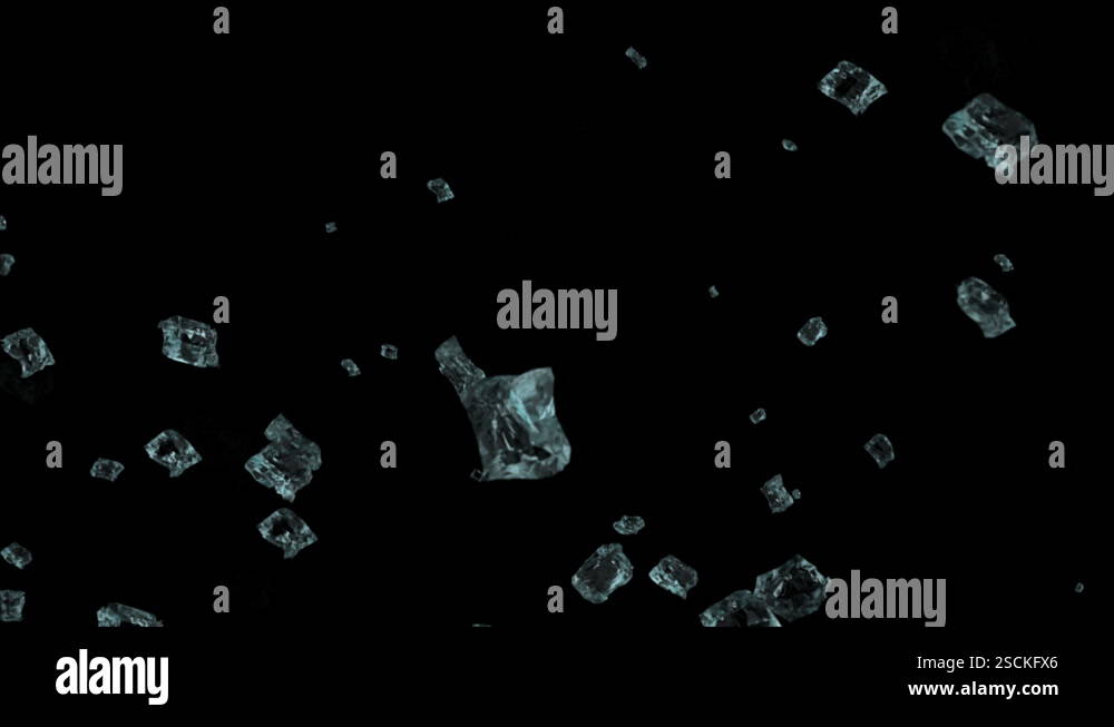 Particles of ice falling down on a black background Stock Video Footage ...