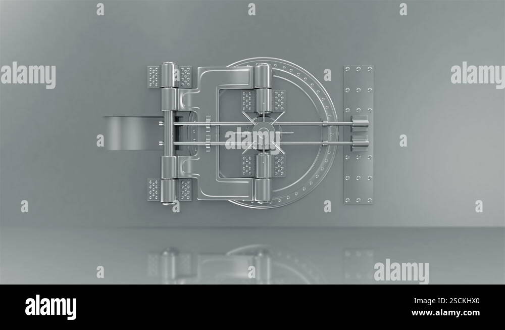 4K Animation of Opened Bank Vault Door with Green Screen Stock Video ...