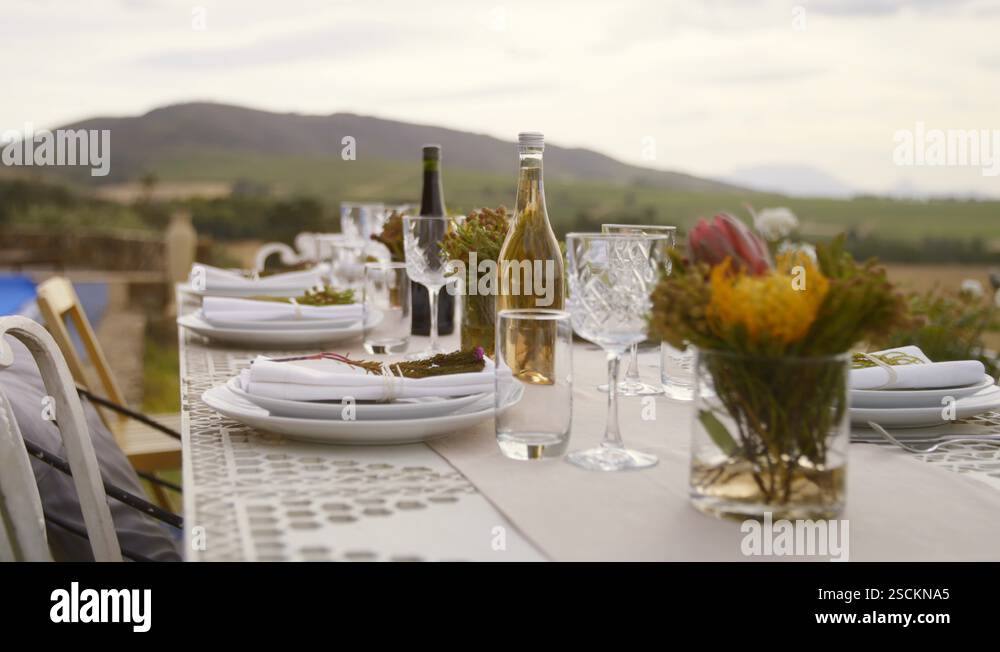Table ready for a dinner party Stock Video Footage - Alamy