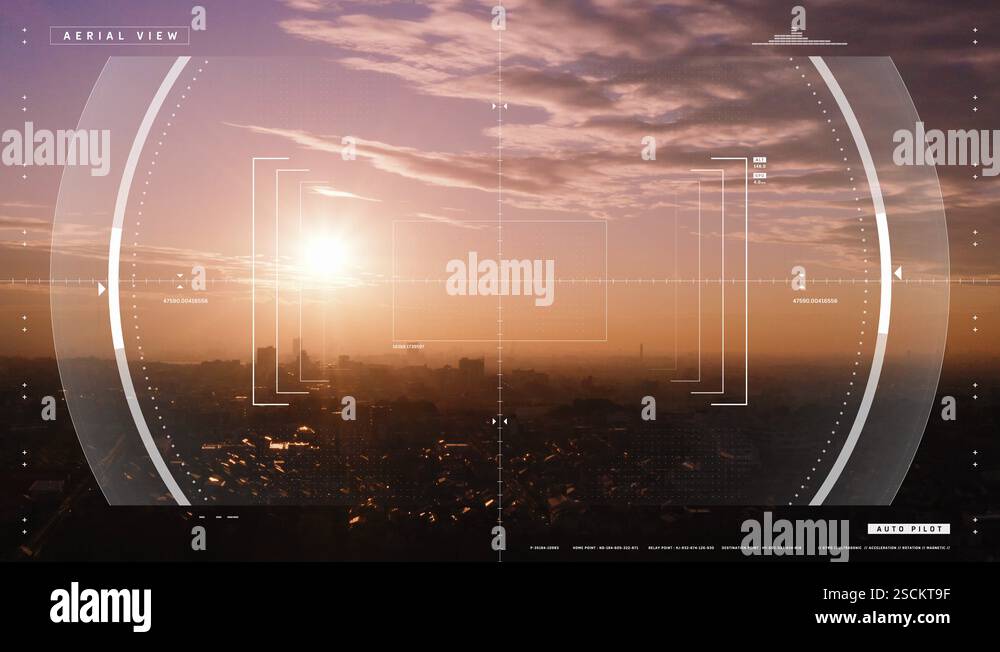 Screen of a drone controller. Head up display (HUD) of a vehicle ...